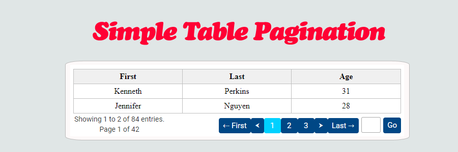 JavaScript CSS HTML TablePagination js Simple Add Pagination To 